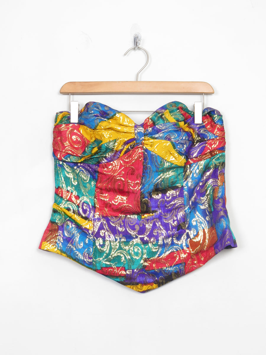 Women's Vintage Colourful 80s Corset S