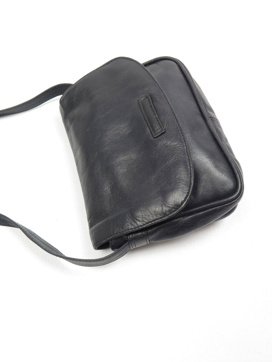 Vintage Oriano Navy Leather Cross-Body Bag